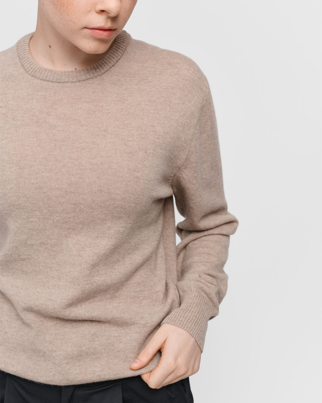Dark Beige Merino Sweater | Merino Wool Jumper for Women