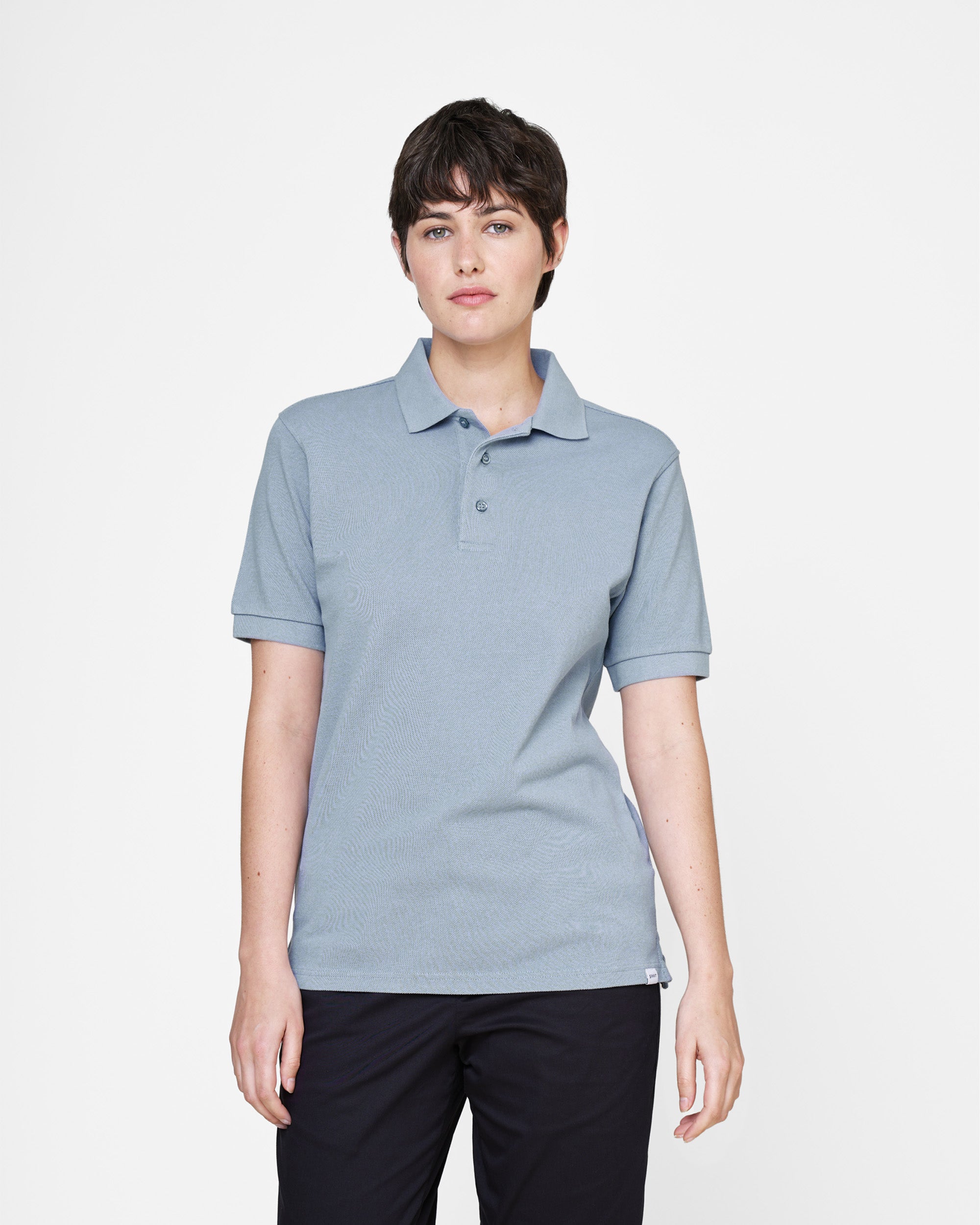Boyfriend Polo Shirt for Women in Light Blue | 100% Organic Cotton
