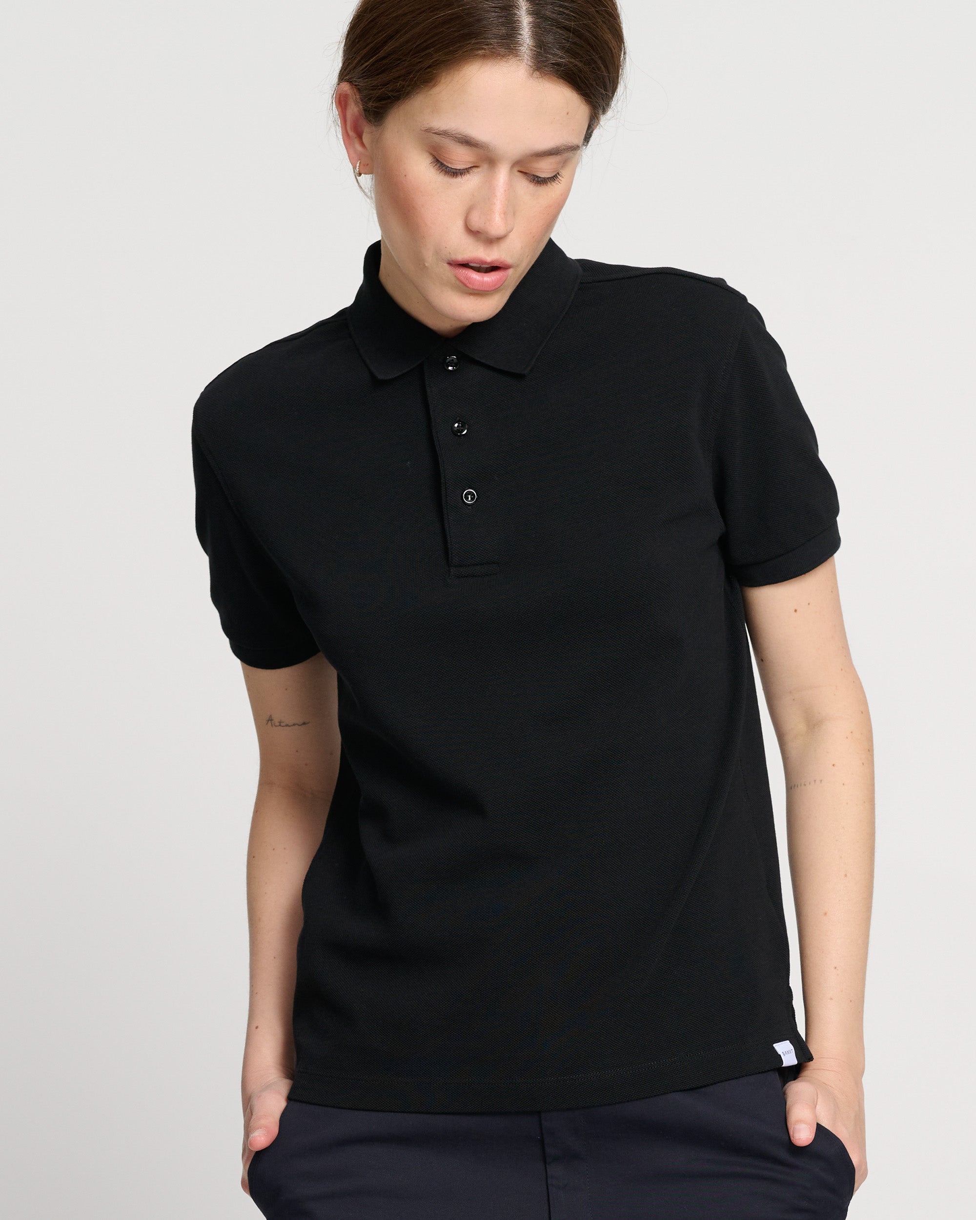 Boyfriend Polo Shirt for Women in Black | 100% Organic Cotton